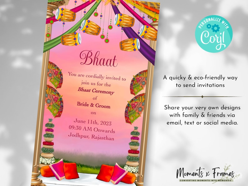 Buy Mayra Invite Bhaat Invite for Indian Wedding Invitation as Digital ...