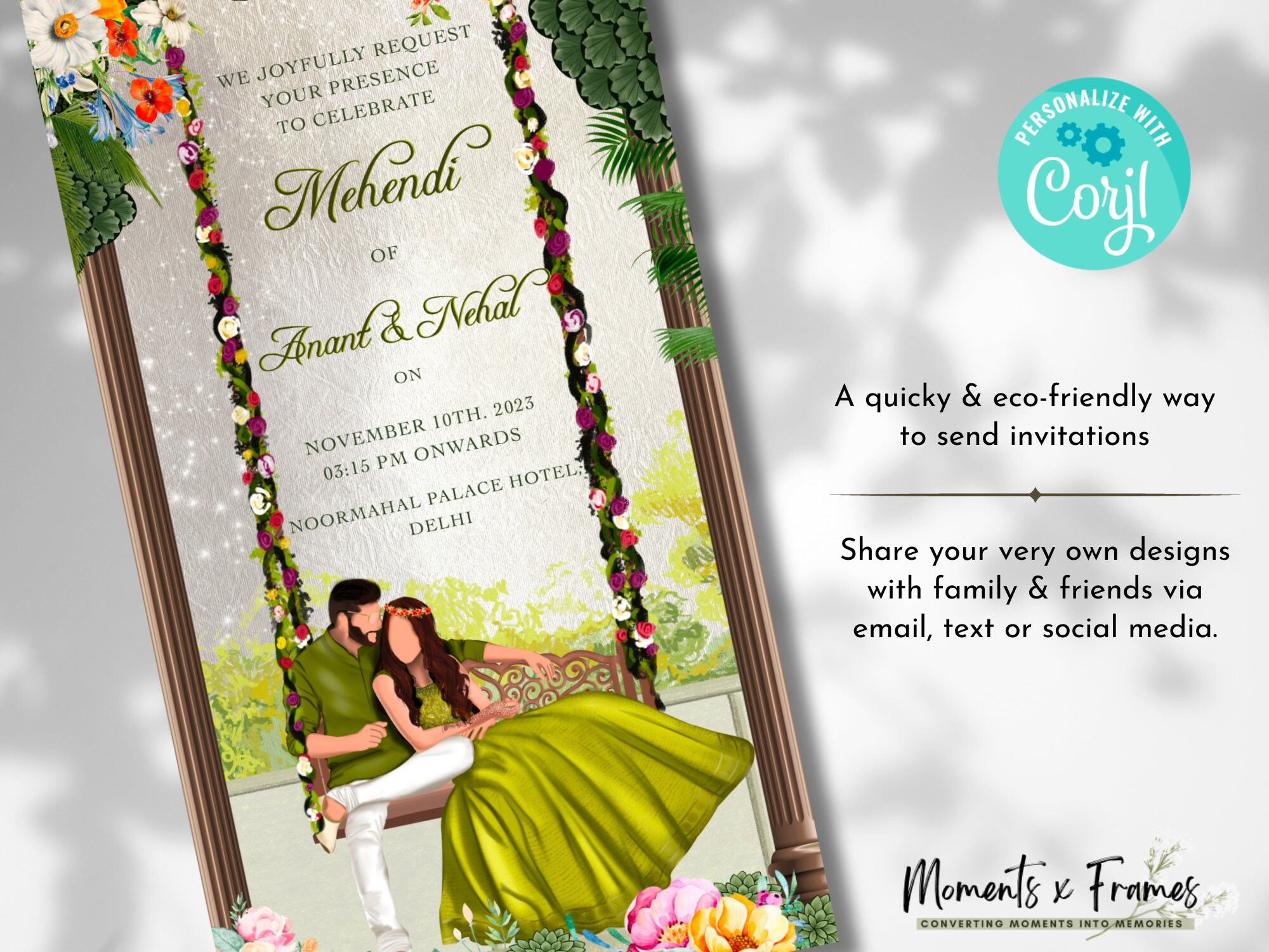Digital Mehndi Invitation for Indian Wedding Invites Mehendi - Etsy