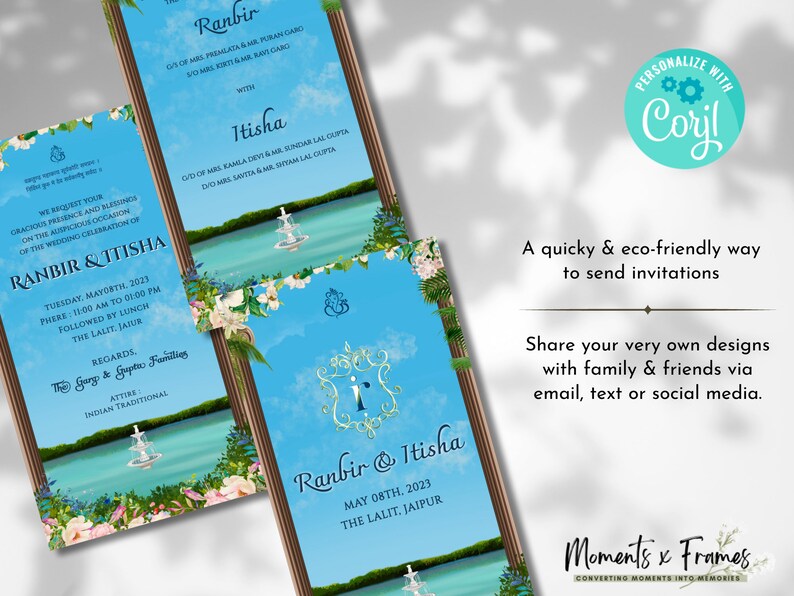 Indian Wedding Invitation for Intimate Weddings, Printable Editable ...