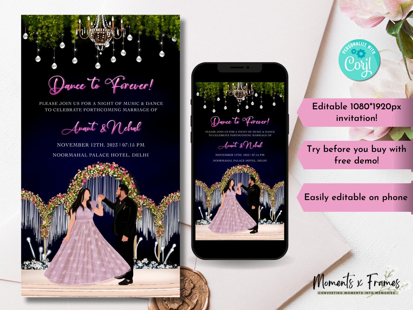 Buy Digital Sagan Invitation for Indian Wedding Invites Sangeet Online ...