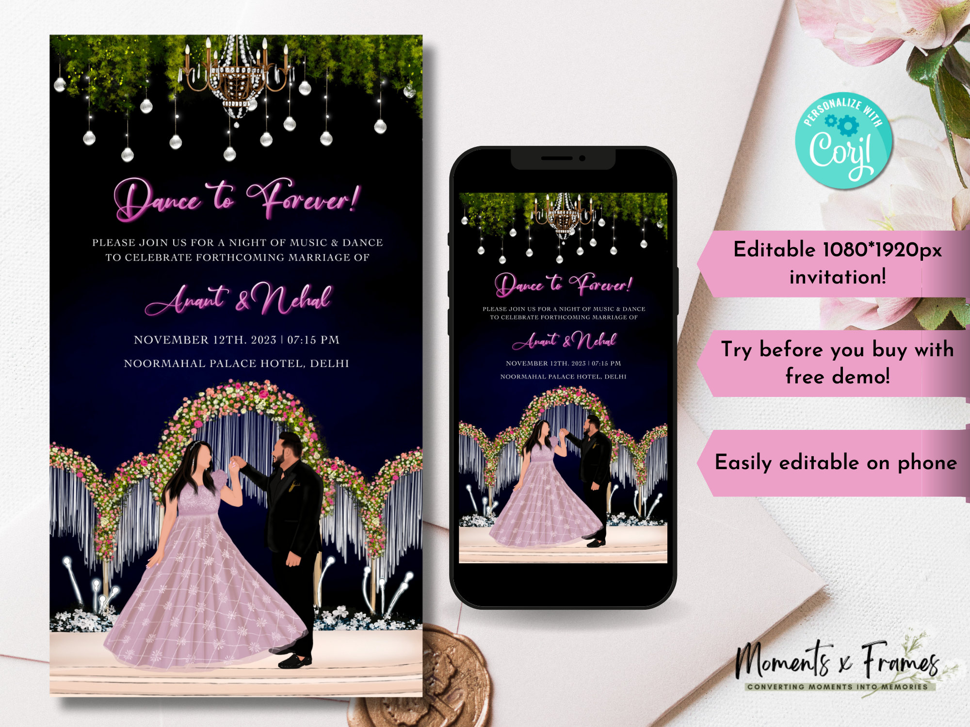 Buy Digital Sagan Invitation for Indian Wedding Invites Sangeet Online ...