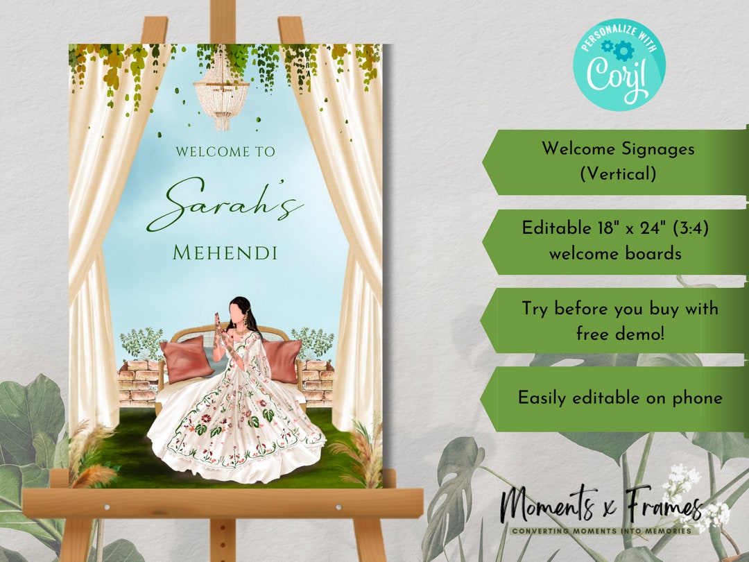 Mehndi Welcome Board for Mehndi Function, Mehndi Posters Mehendi ...