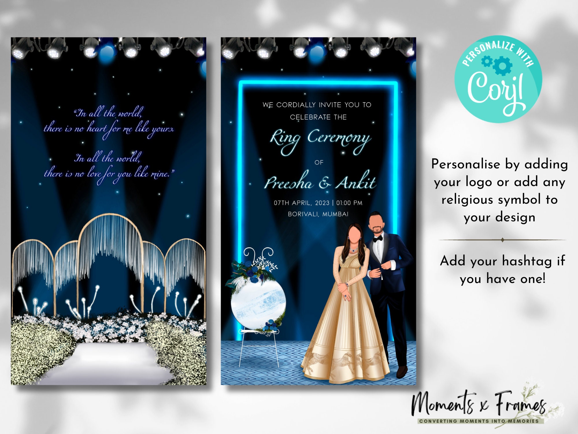 Engagement Card Template for Indian Wedding Digital Templates for Roka ...