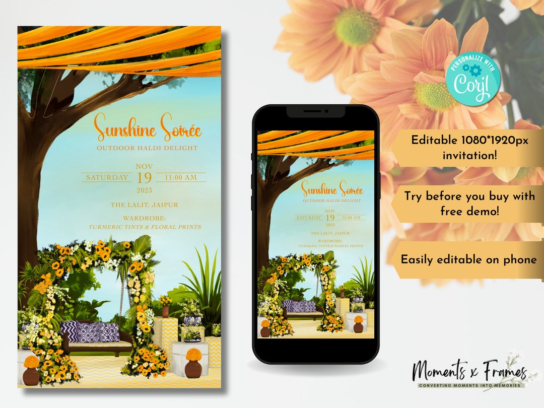 Digital Haldi Card Template Pithi Invitation, Holud Invitations Haldi ...