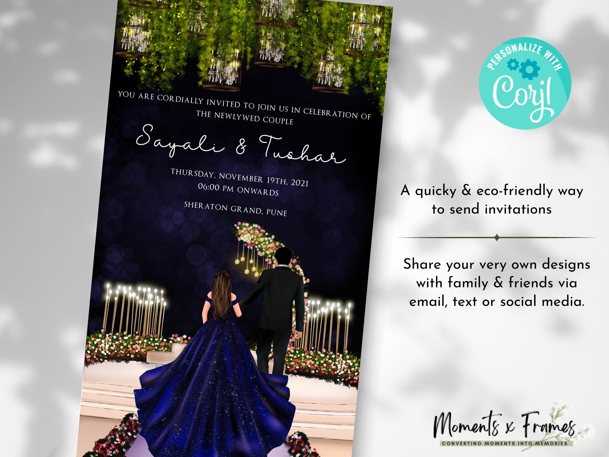 Editable Indian Reception Invite for Hindu Wedding as Digital ...