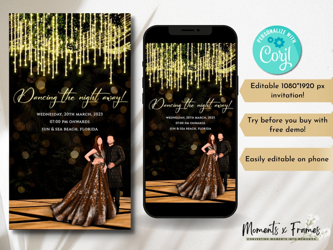 Digital Indian Sangeet Invites as Sangeet Invitation, Sangeet Party ...