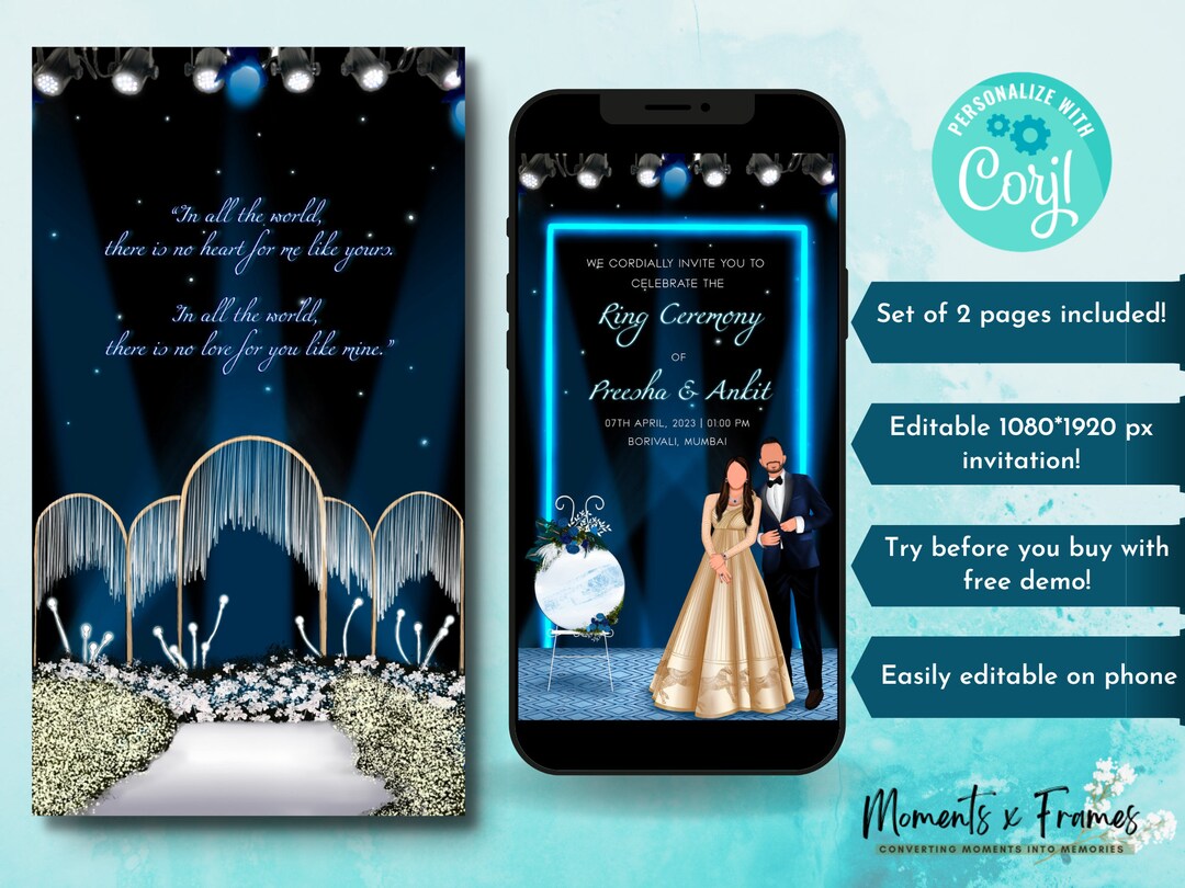 Engagement Card Template for Indian Wedding Digital Templates for Roka ...