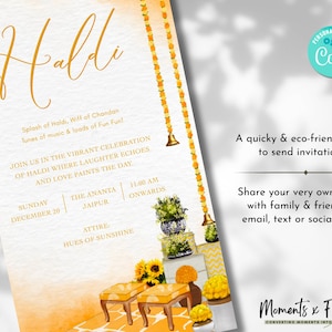 Digital Haldi Ceremony Invitation Template: Electronic Pithi Invite - Etsy