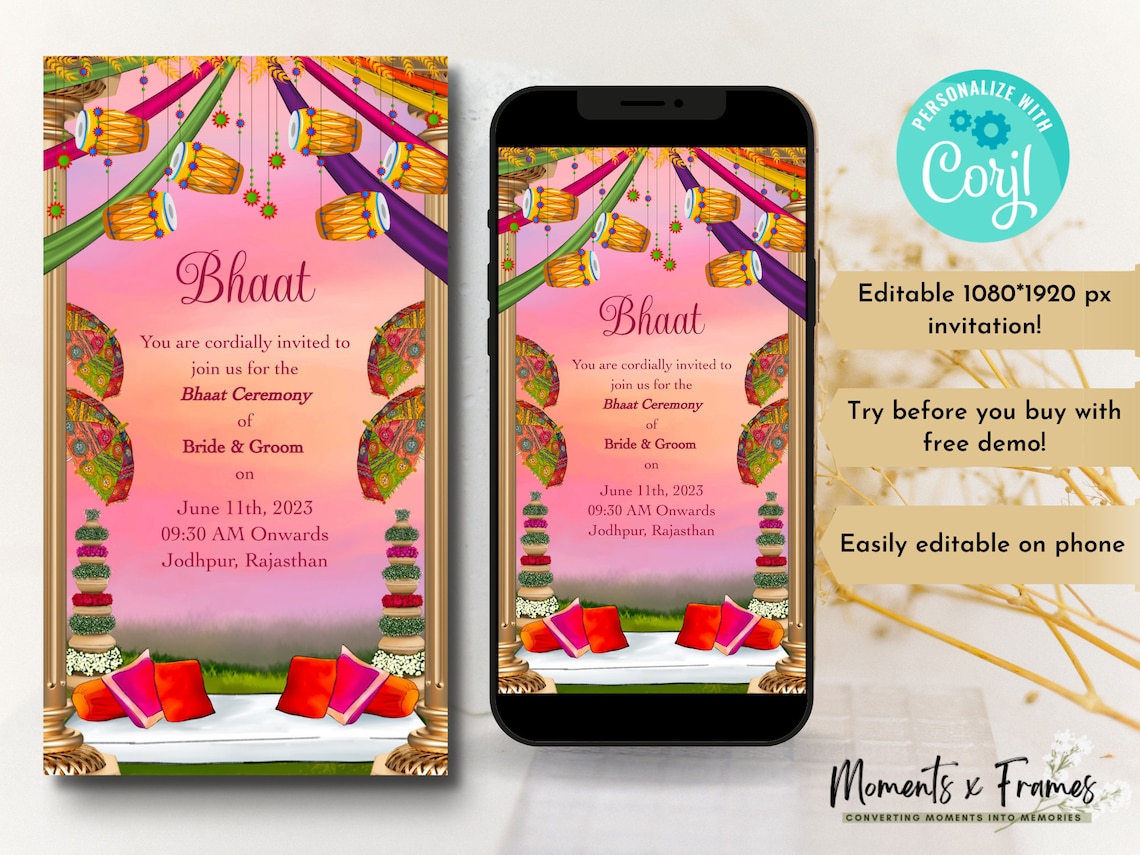 Buy Mayra Invite Bhaat Invite for Indian Wedding Invitation as Digital ...