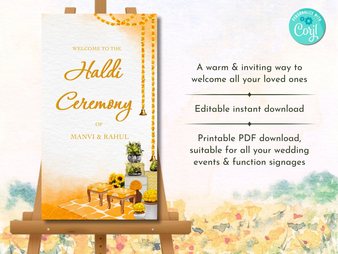 Buy Digital Haldi Ceremony Invitation Template for Wedding Invitations ...
