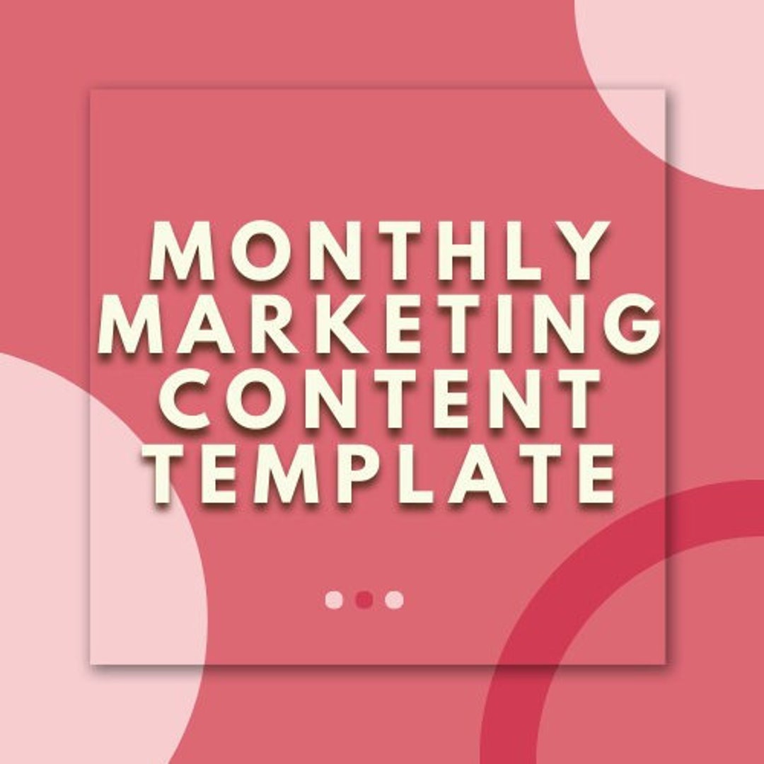 Monthly Marketing Content Template - Etsy