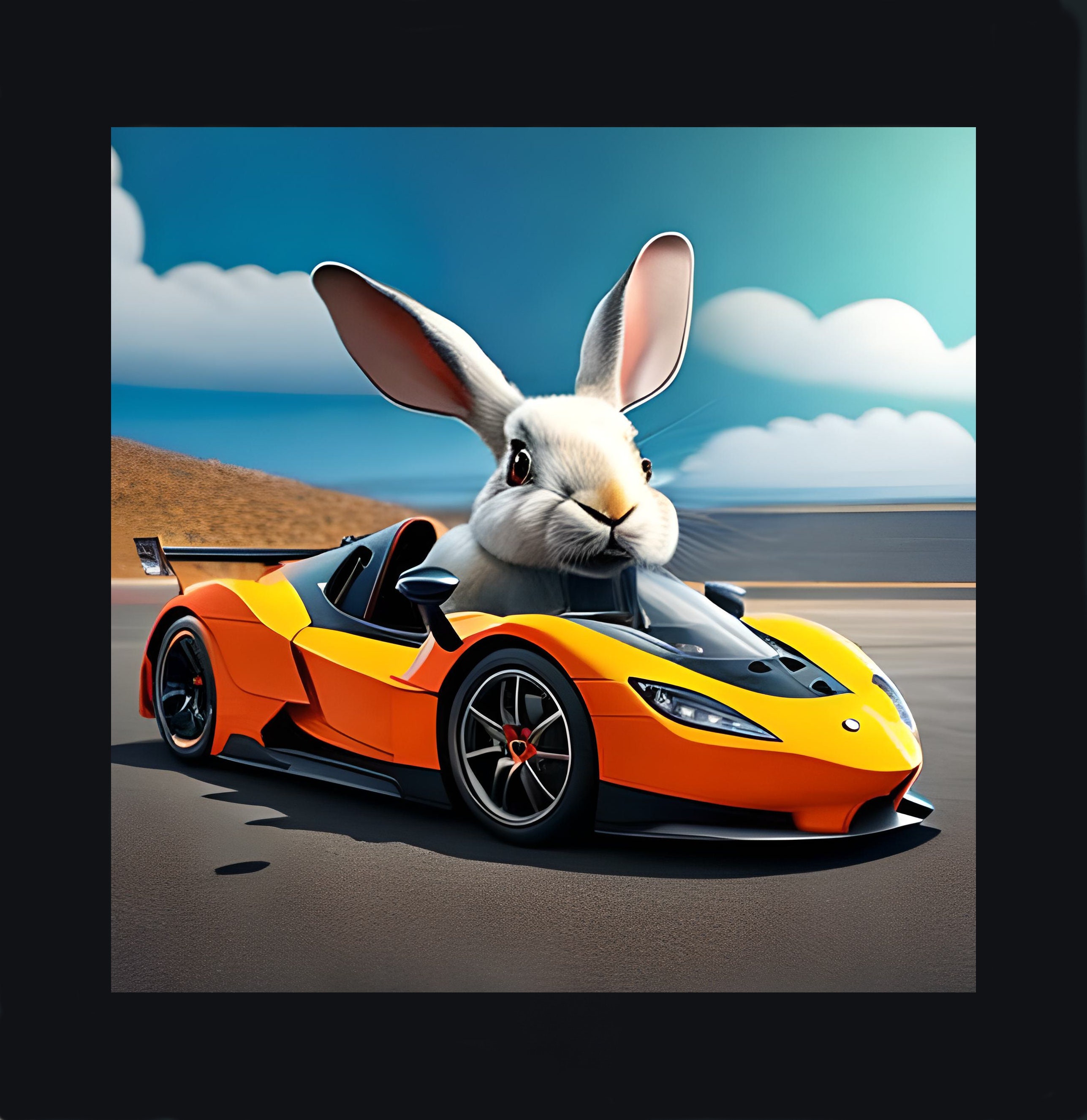 A Set of Five Fun Animal Characters Driving Racing Cars. Gifts for ...