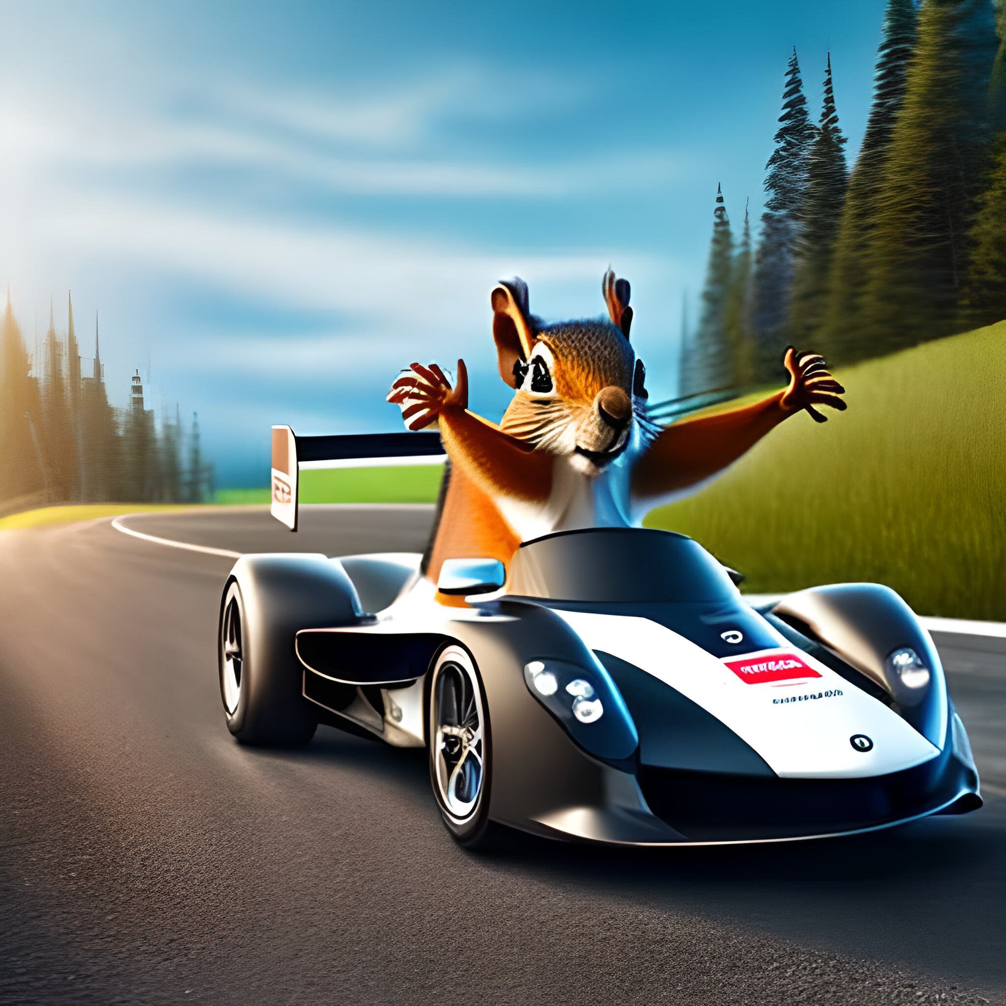 A Set of Five Fun Animal Characters Driving Racing Cars. Gifts for ...