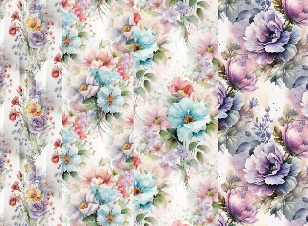 Ten Pastel Seamless Floral Patterns, Elegant and Sophisticated, to ...