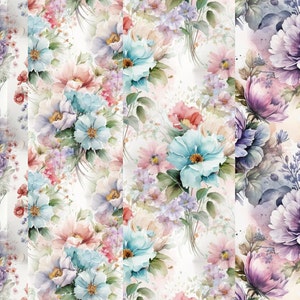 Ten Pastel Seamless Floral Patterns, Elegant and Sophisticated, to ...