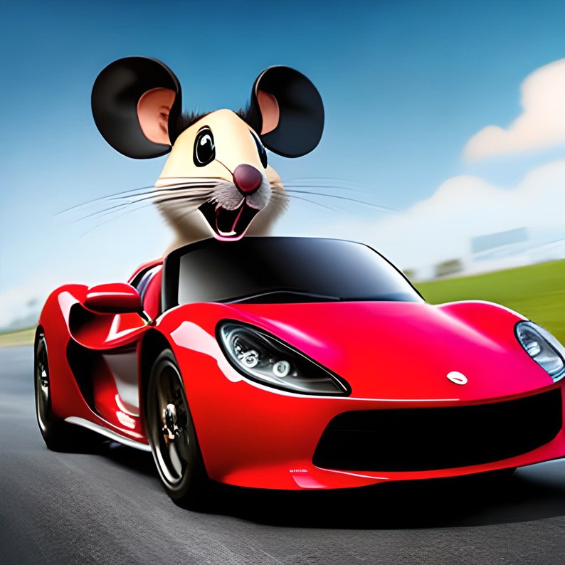 A Set of Five Fun Animal Characters Driving Racing Cars. Gifts for ...