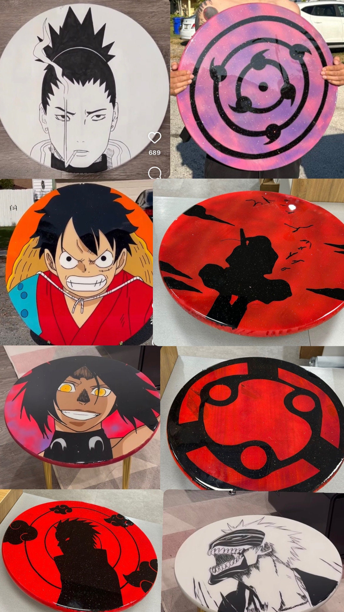 Anime Table Custom Handpainted Anime Tables Safe to Use Multiple Sizes ...