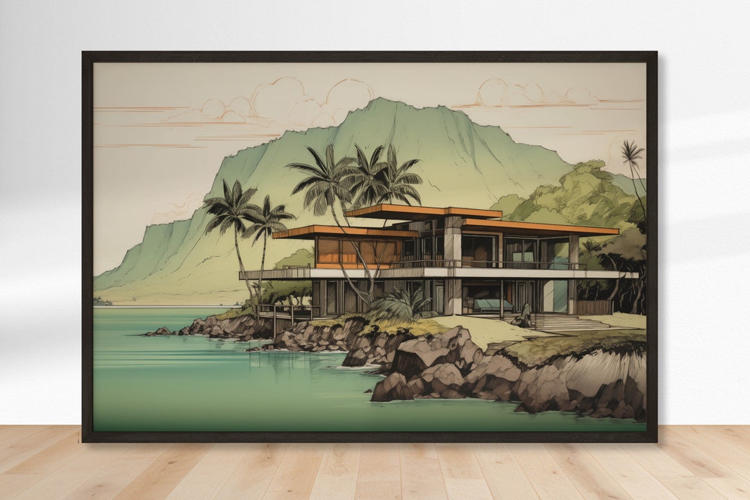 Beachfront Oasis Art Print - Mid-century Modern Architecture ...