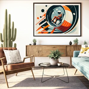 Astronaut in Retro Capsule, Mid Century Modern Decor, NASA Space-age ...