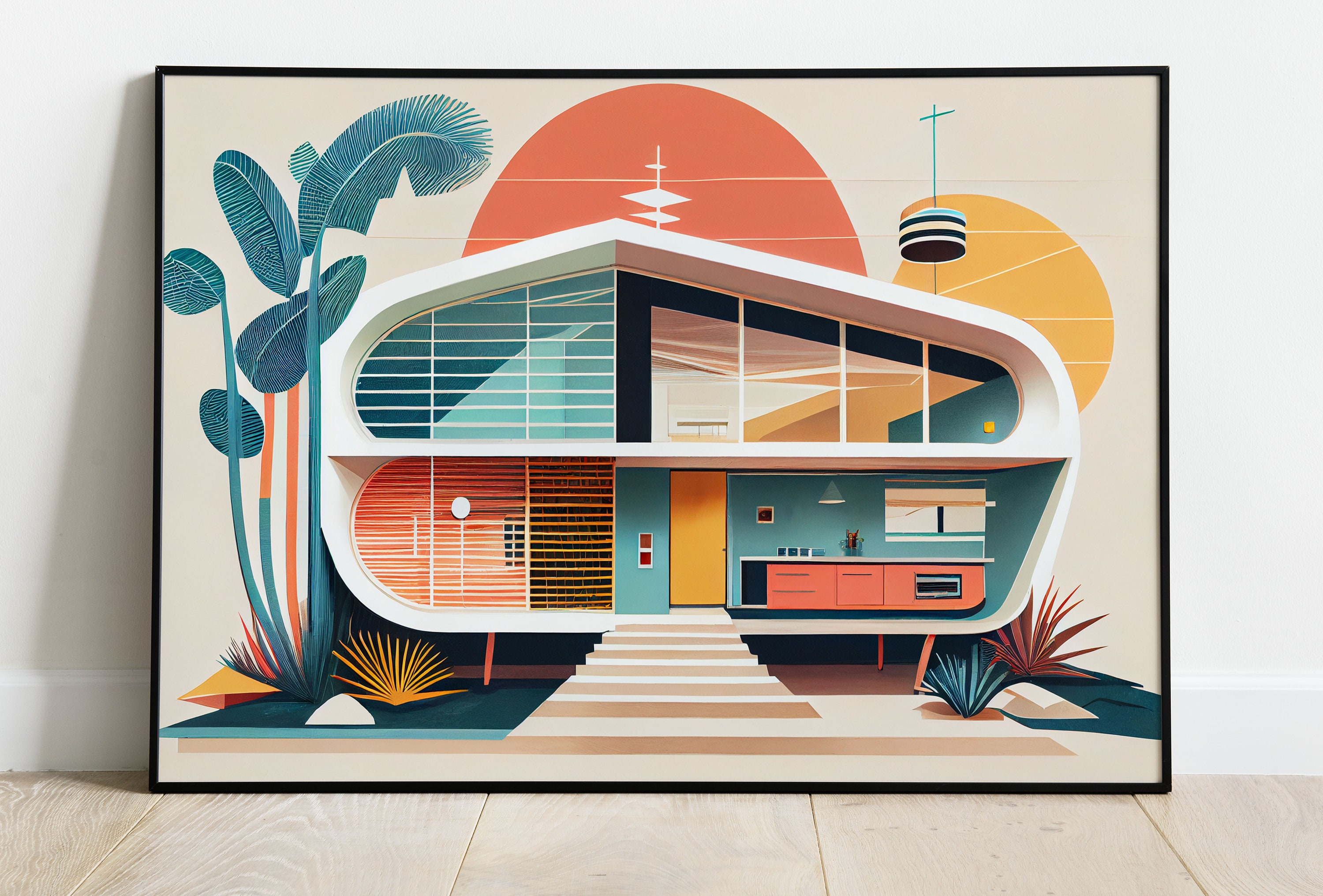 Mid Century Modern Space Age Inspired Key West Home Retro - Etsy