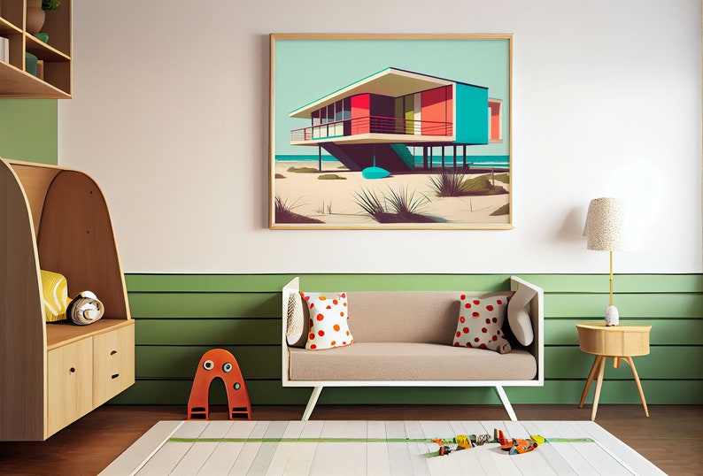 Mid Century Modern Folly Beach Vibes Charleston Coastal Home - Etsy