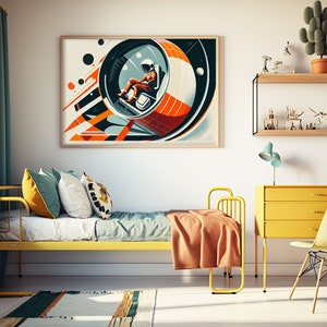 Astronaut in Retro Capsule, Mid Century Modern Decor, NASA Space-age ...