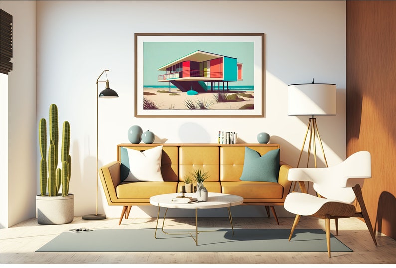 Mid Century Modern Folly Beach Vibes Charleston Coastal Home - Etsy