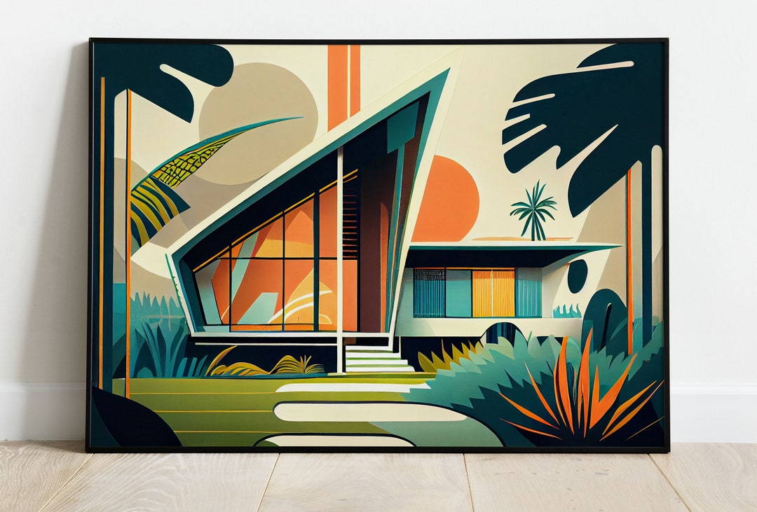 Mid Century Modern Retro Art Hawaiian Space Age Home Inspired Clear ...