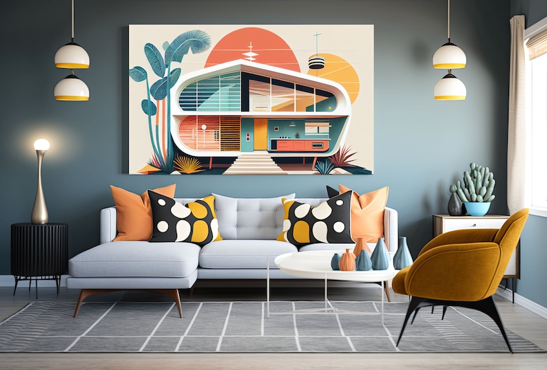 Mid Century Modern Space Age Inspired Key West Home Retro - Etsy