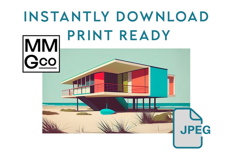 Mid Century Modern Folly Beach Vibes Charleston Coastal Home - Etsy