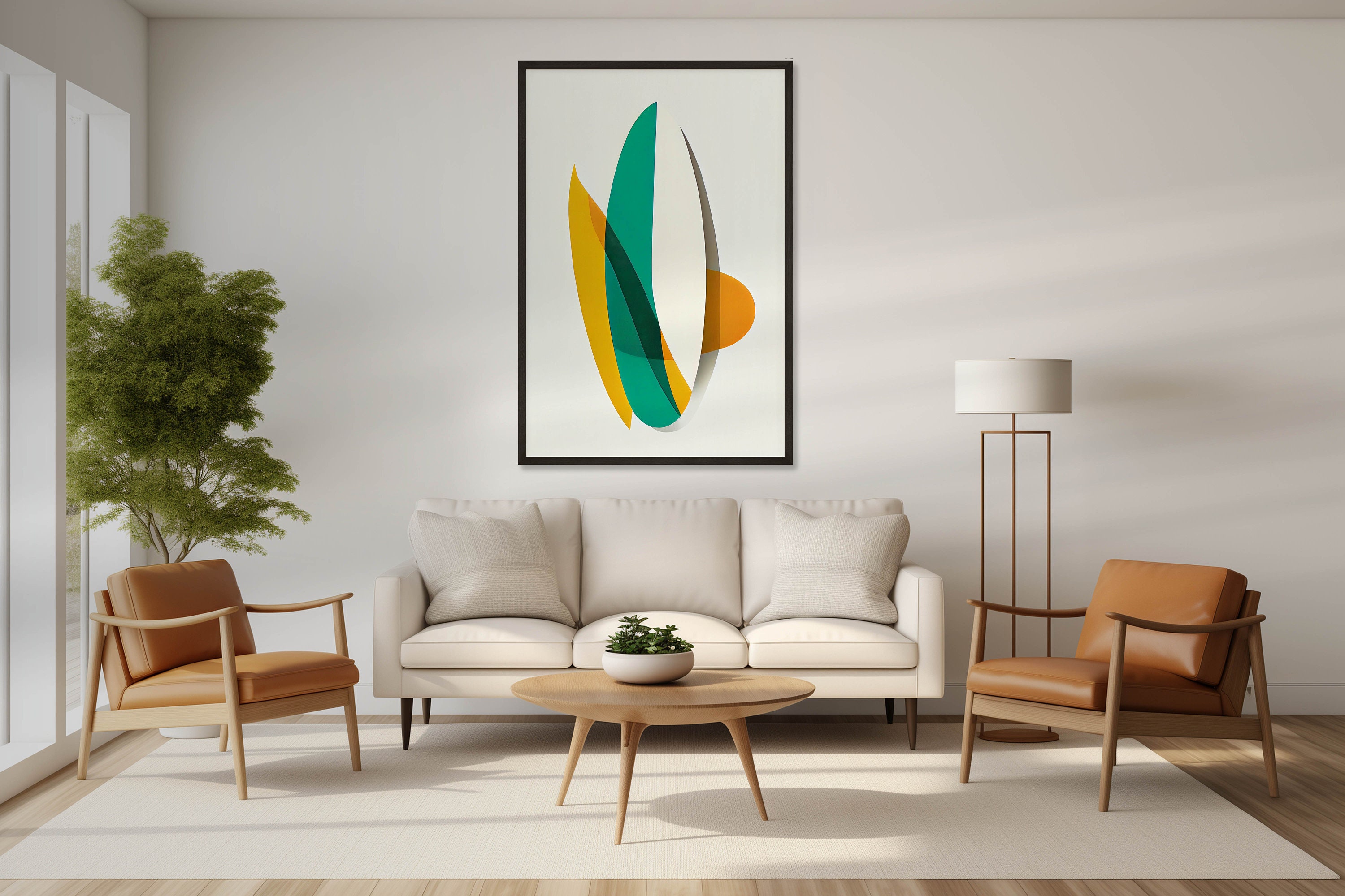 Mid Century Modern Surfboard Art Print Tropical Palette, Surfboard Art ...