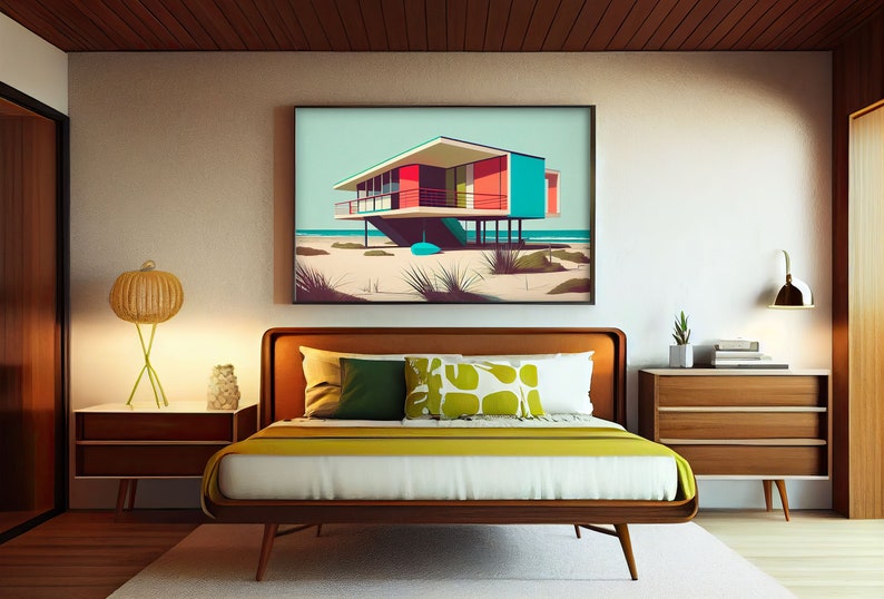 Mid Century Modern Folly Beach Vibes Charleston Coastal Home - Etsy