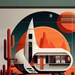 Rocket Inspired Mars Tiny Home, Mid Century Design, Kids Wall Art ...
