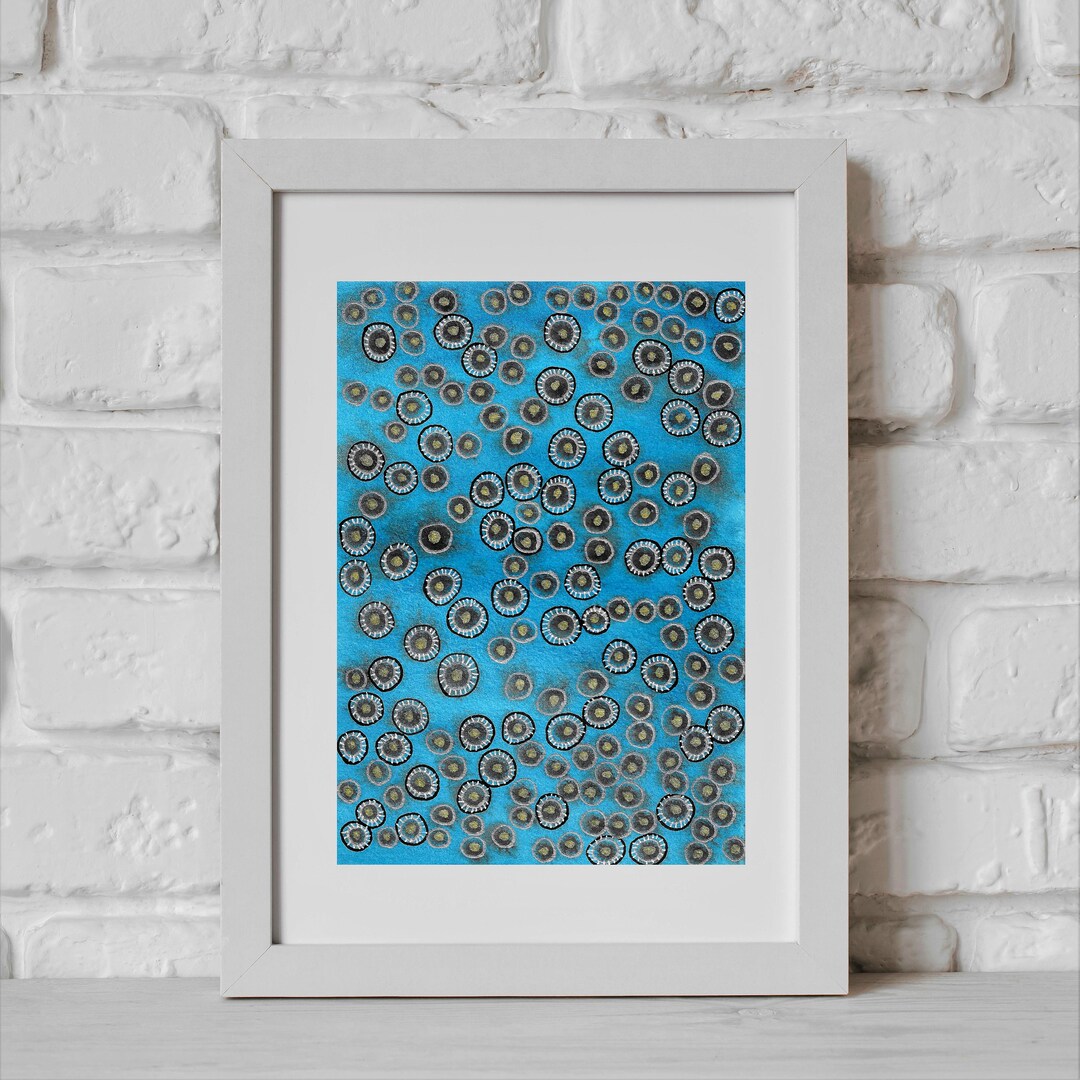 Celestial Abstract Wall Art Blue Star Sky Art Original Watercolor ...