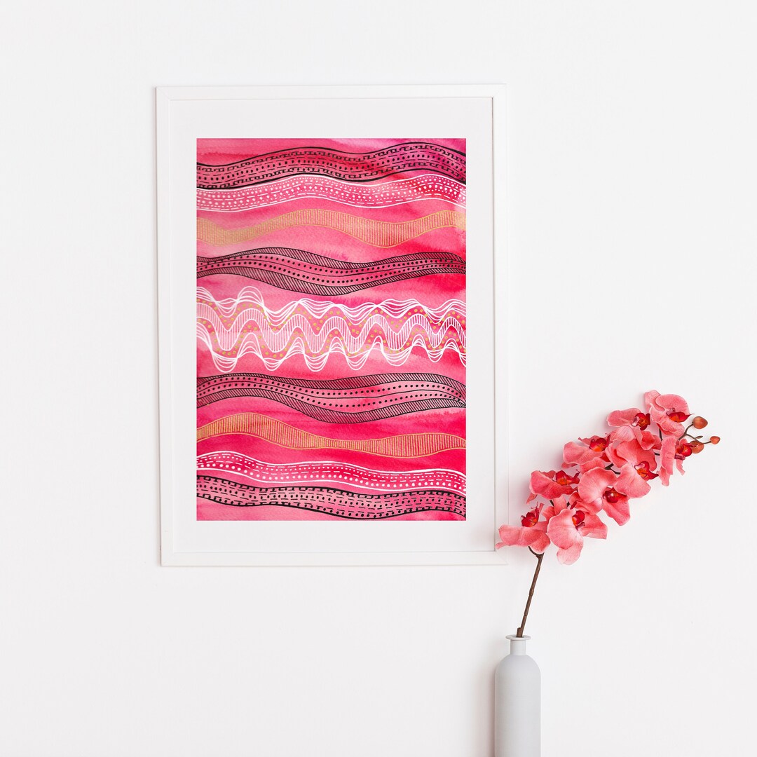 Pink Abstract Wall Art Colorful Art Work Original Watercolor Painting ...