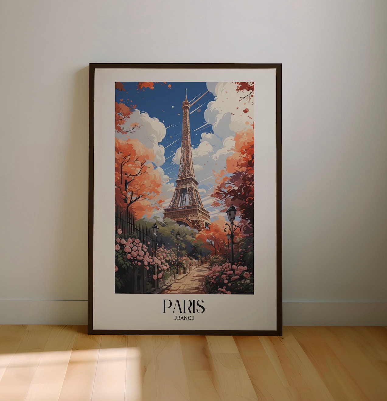 Paris's Eiffel Tower Travel Poster: Paris Wall Art Illustration Travel ...