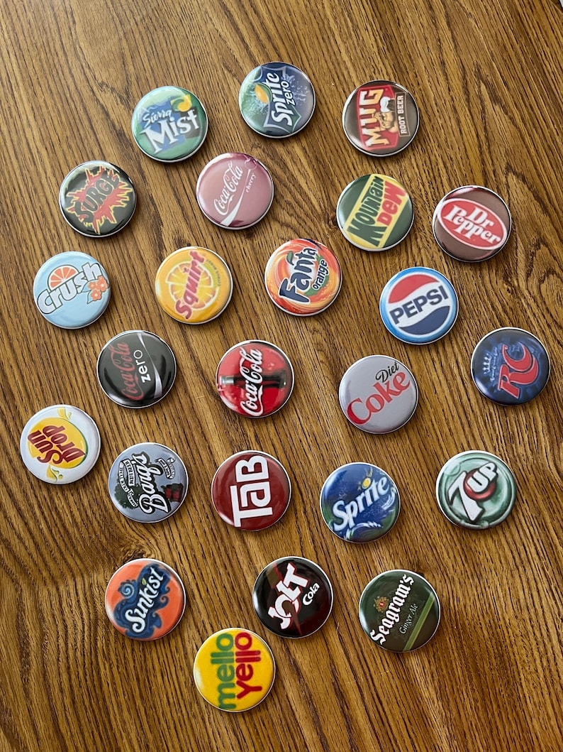 Custom Vintage Buttons Soda Pop Pin-back Button Pins - Etsy