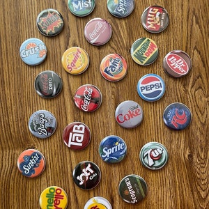 Custom Vintage Buttons Soda Pop Pin-back Button Pins - Etsy