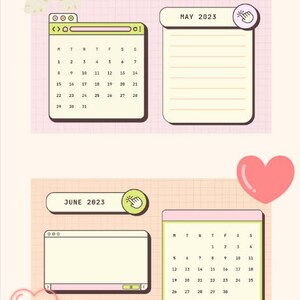 Cute Retro Aesthetic Simplistic 2023 Calendar - Etsy