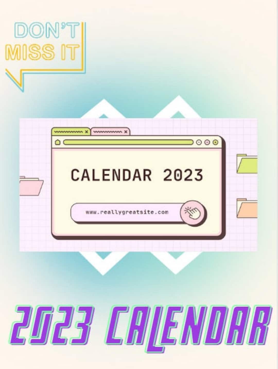 Cute Retro Aesthetic Simplistic 2023 Calendar - Etsy