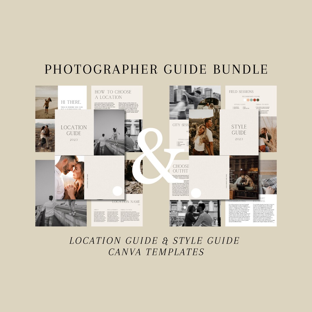 Photographer Guide Bundle, Location Guide and Style Guide Canva ...