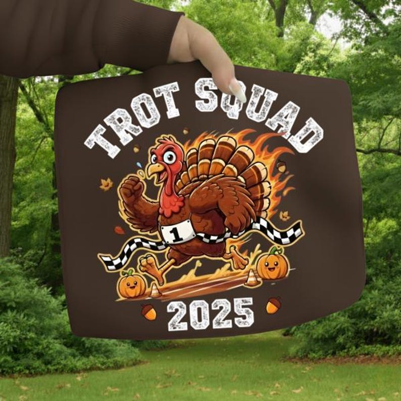 Trot Squad Turkey Run 2025 PNG, Funny Thanksgiving Clipart (digital ...