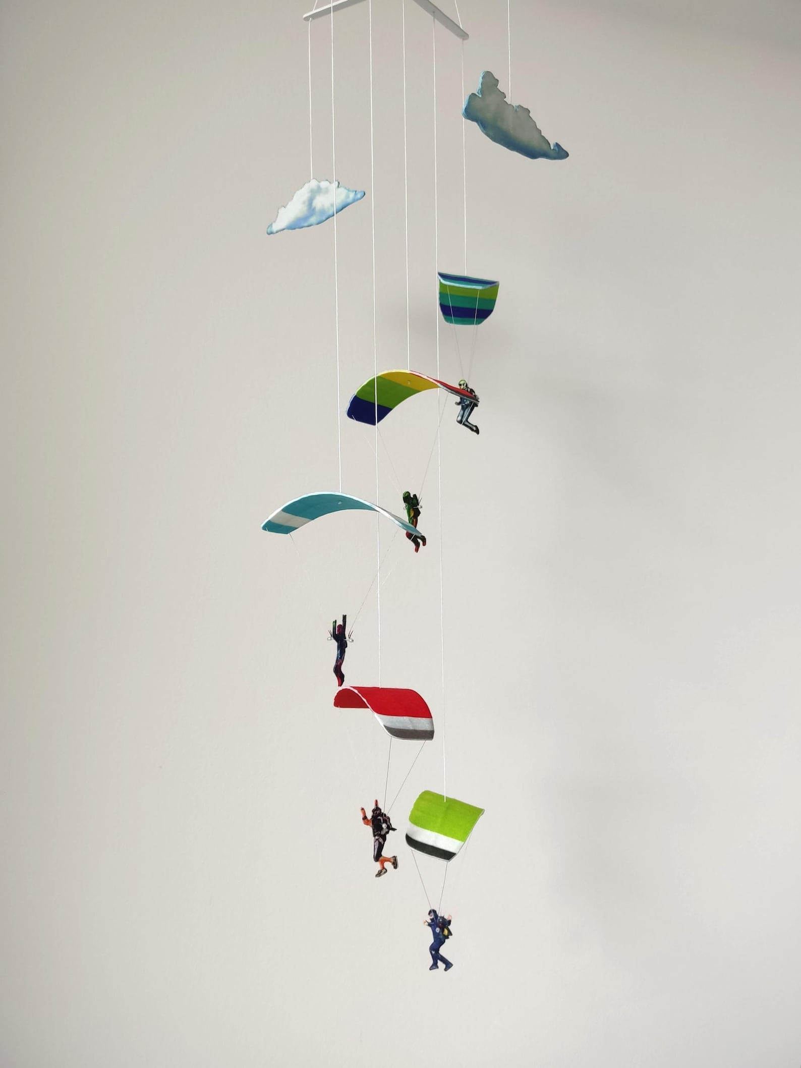 Skydiving Felt Mobile for Decor. Gender Neutral. CLOUDS and SKYDIVERS ...