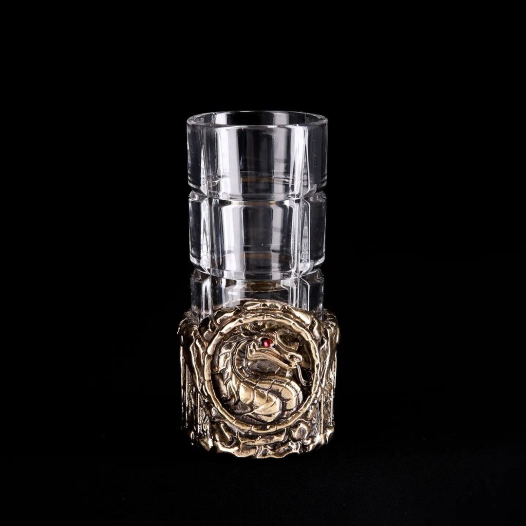 Dragon Shot Glasses, High-quality Bohemian Glass, Patinated Brass ...