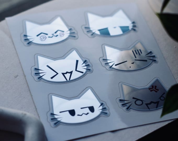 Webcore Y2K Cat Holographic Sticker Sheet, Frutiger Aero Cybercore ...