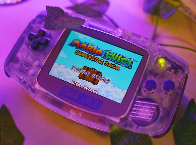 Modded SNES Style Gameboy Advance - Backlit ITA Screen, USB-C Charging ...