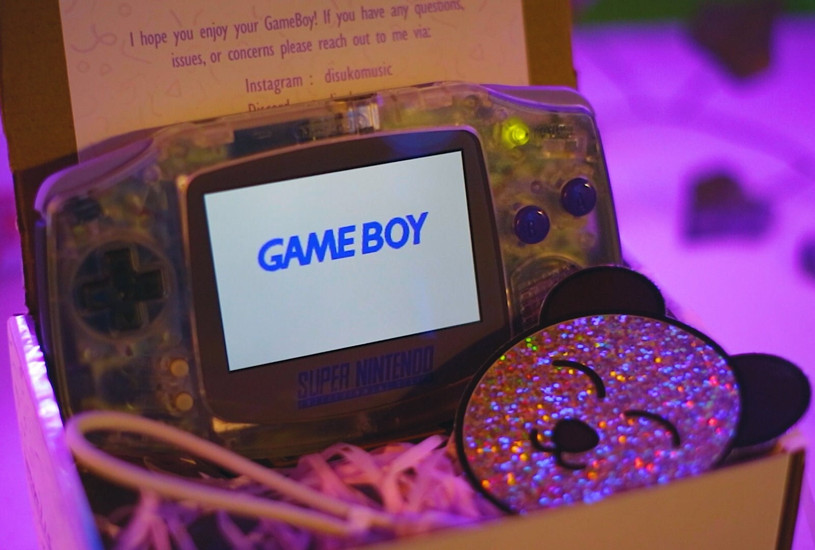Modded SNES Style Gameboy Advance - Backlit ITA Screen, USB-C Charging ...