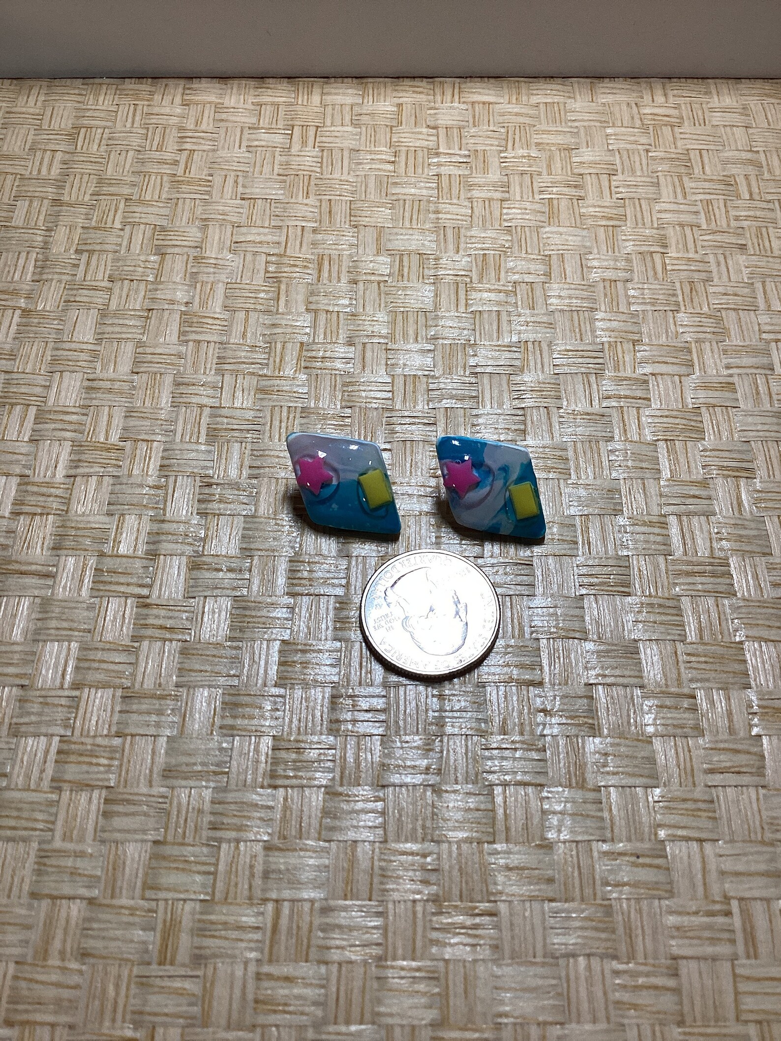 Spongebob and Patrick Inspired Diamond Resin Covered Polymer Clay Gold ...