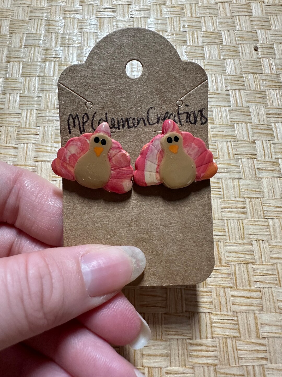 Thanksgiving Swirl Fall Colored Turkey Polymer Clay Stud Earrings - Etsy