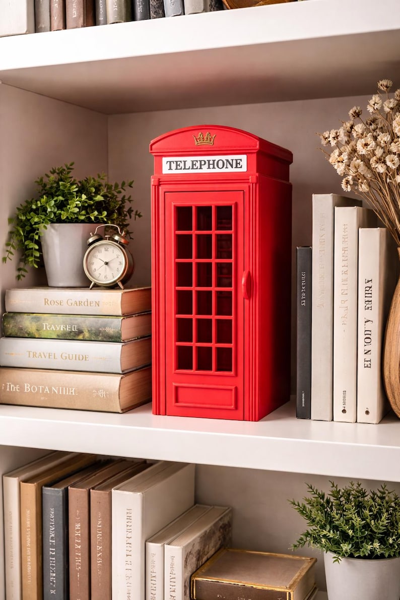 3D Printed London Red Telephone Box Book Nook | British Decor - Etsy